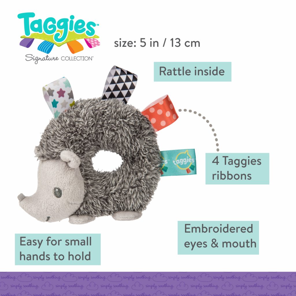 Taggies Heather Hedgehog Rattle – 5" - Mary Meyer Stuffed Toys