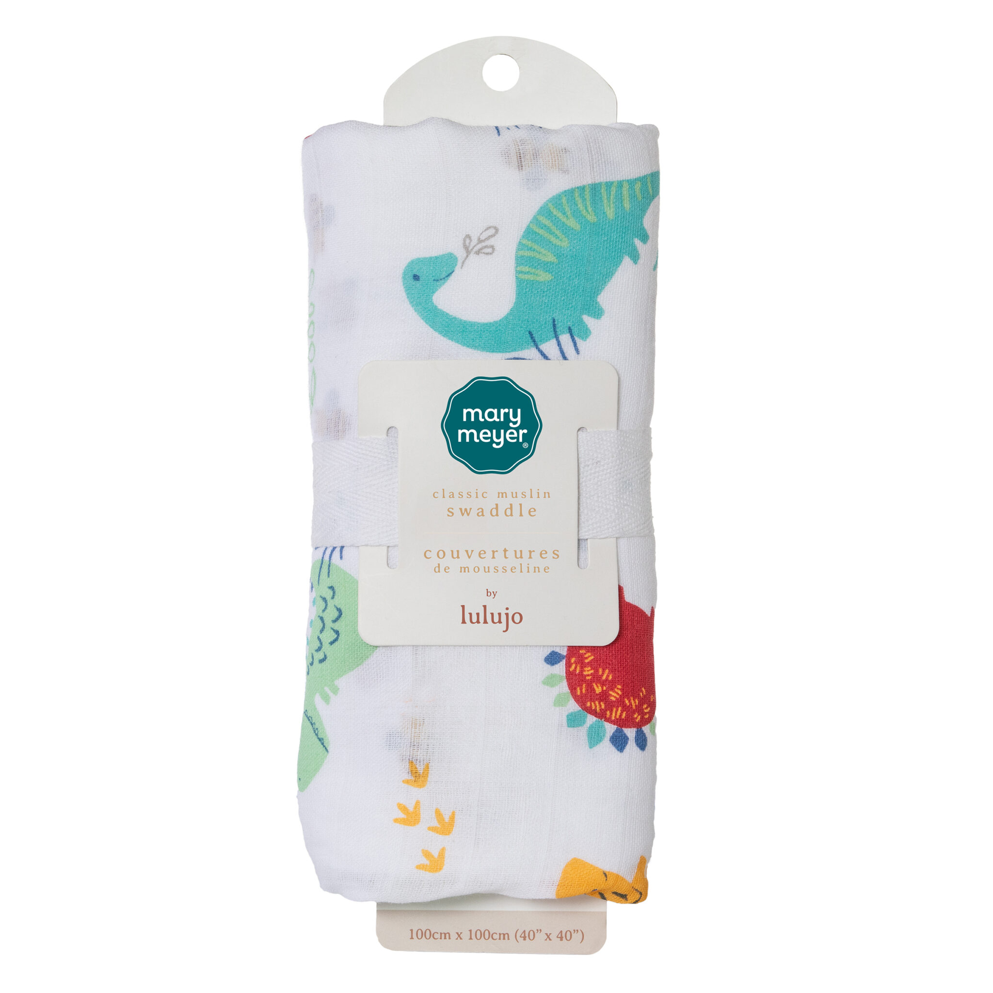 Lulujo Cotton Swaddle - Pebblesaurus - 40x40" - Mary Meyer Stuffed Toys
