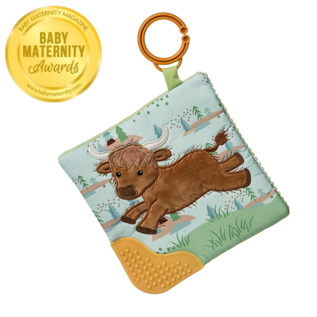 Hetty Highland Cow Crinkle Teether - 6x6" - Mary Meyer Stuffed Toys